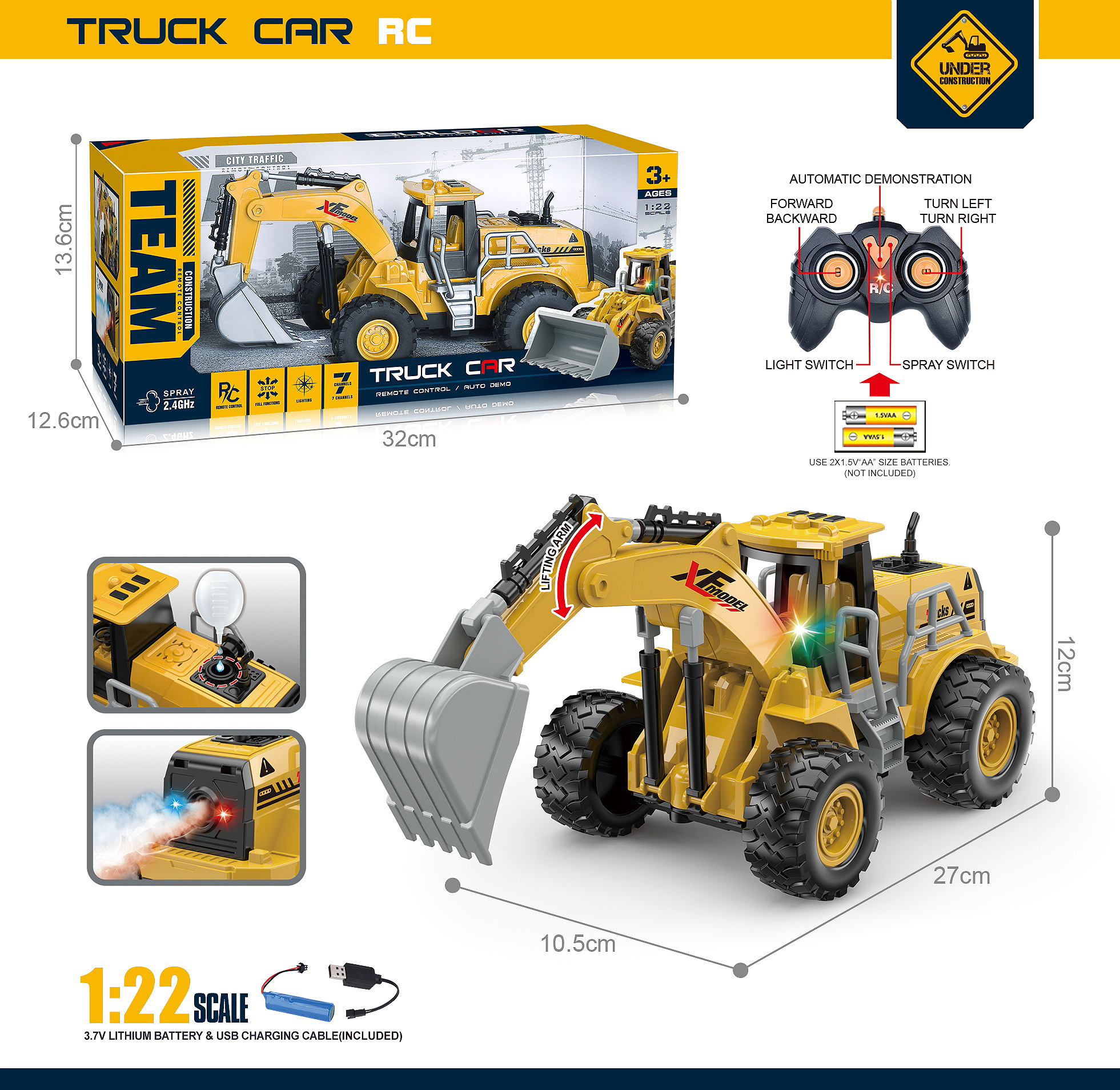 Bager na daljinsko upravljanje - Igračke za mališane